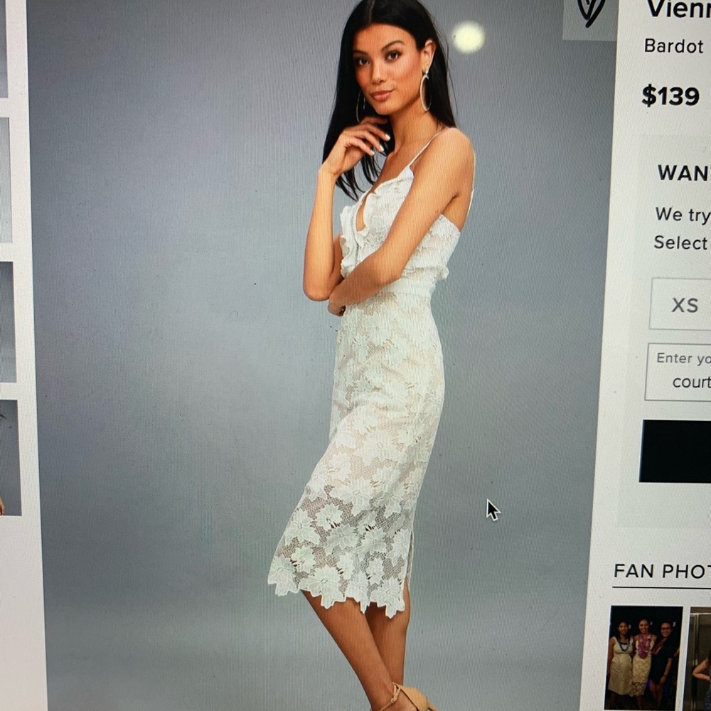 Vienna White Lace Midi Dress! - Gem